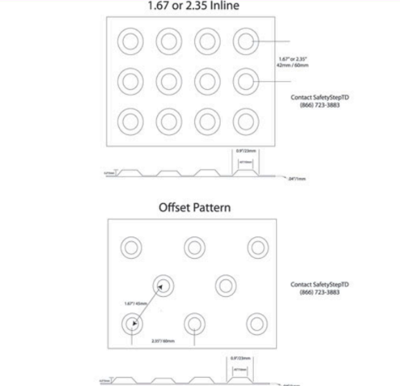 Rampup Surface Applied ADA Mats | Glue Down Truncated Dome Matting